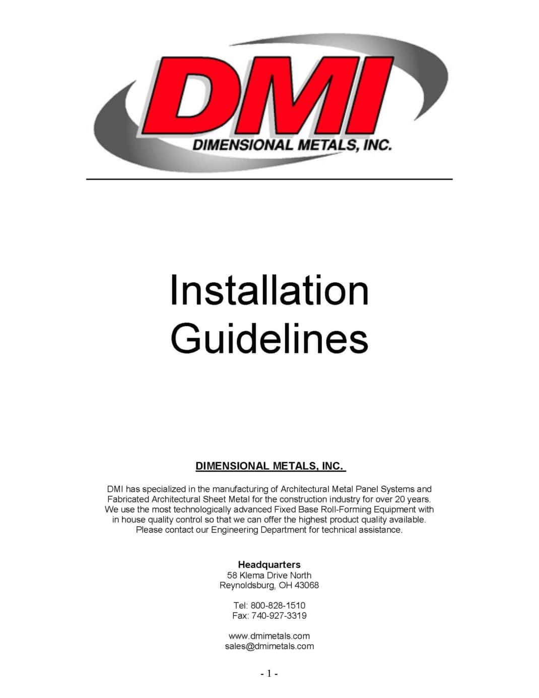 Installation Manuals