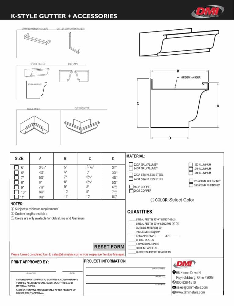 K-Style Gutter | Dimensional Metals, Inc.