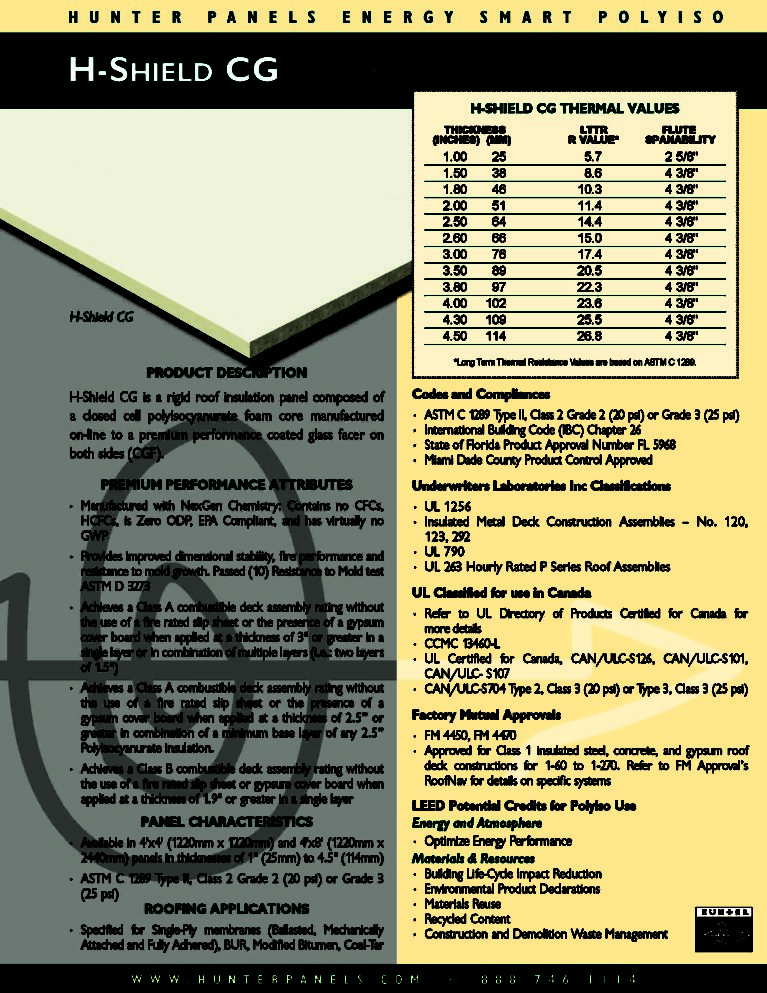 H-Shield CG by Hunter Panels - Energy Smart PolyIso Dimensional Metals ...